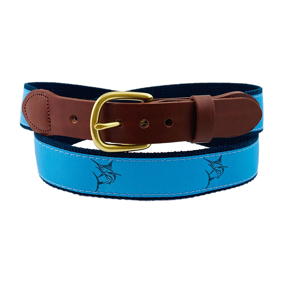 Modern Marlin on Navy Cotton Web: Eliza B & Leather Man Ltd