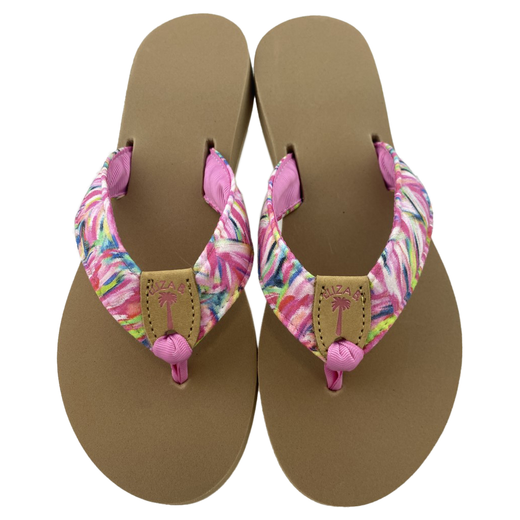 Skinny Pink Flamingo Feathers Sandal: Eliza B & Leather Man Ltd